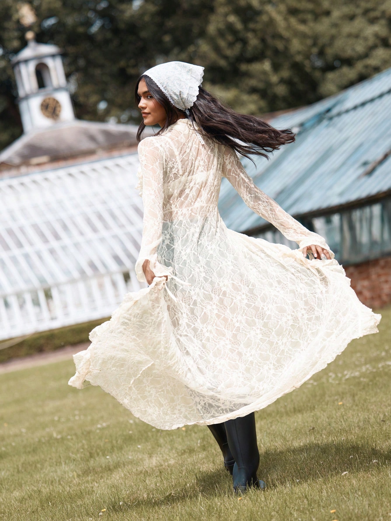 MISSGUIDED Boho Lace Ruffle Bell Sleeve Women Blouse｜MISSGUIDED