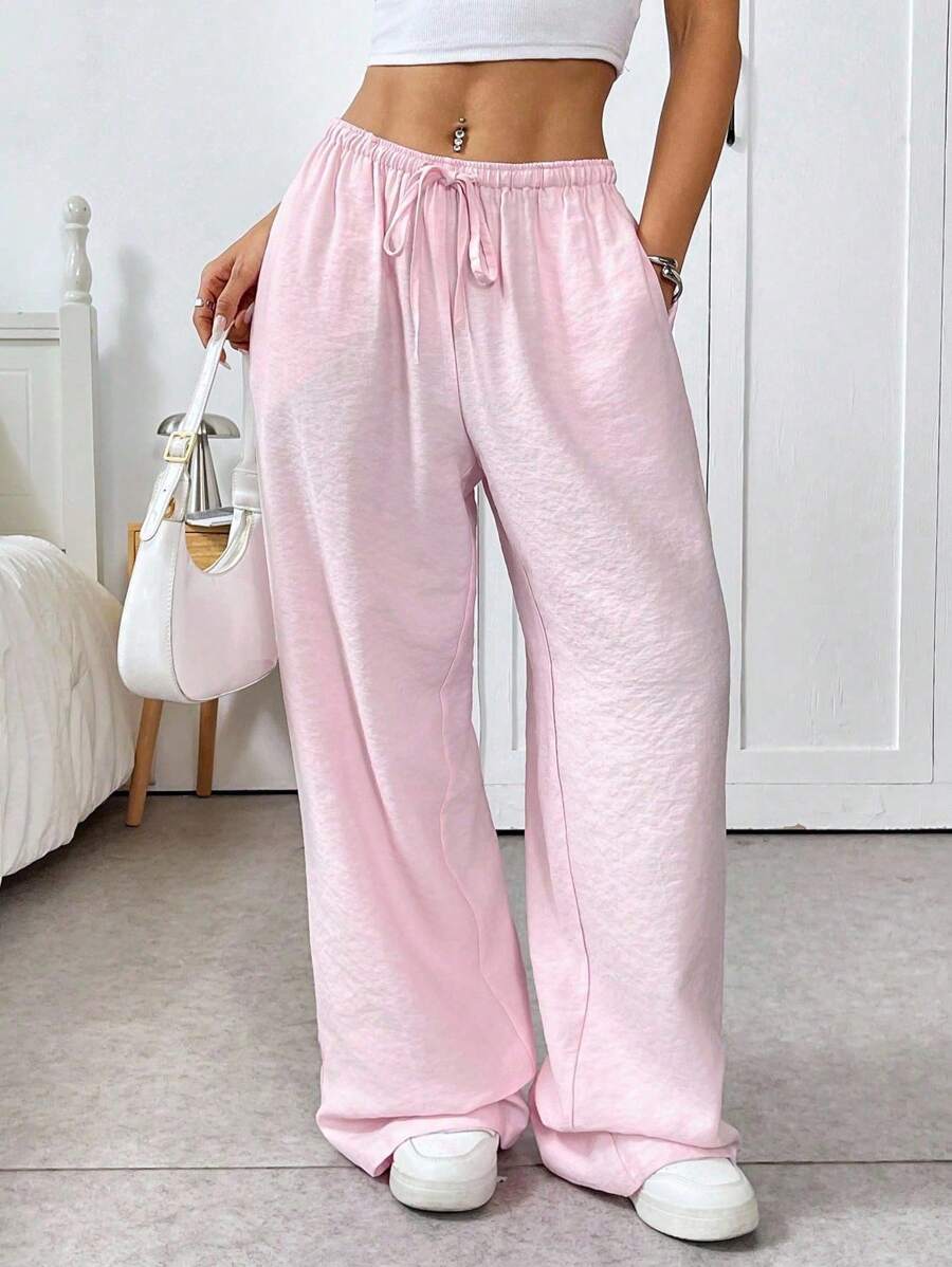 Flirla Women's Knotted Pocket Casual Versatile Pants | SHEIN USA