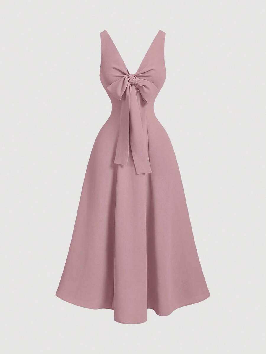 SHEIN MOD Pink Minimalist Romantic Vacation Women's Tie-Up Convertible ...