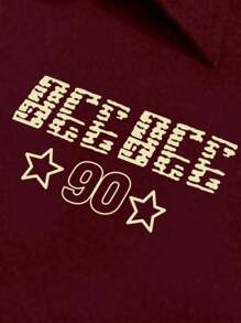 Rina Fox Camiseta feminina casual de manga curta com estampa de letras ...