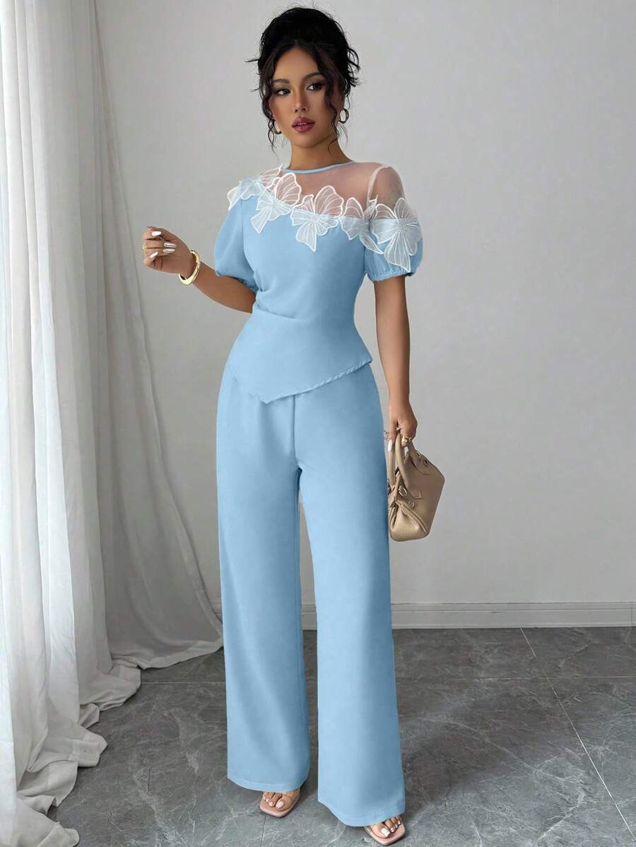 Elenzga Women 2pcs Set Fashion Elegant Off-Shoulder Asymmetrical Top ...