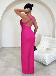 SHEIN SXY Vestido Preto Sensual Com Costas Abertas | SHEIN Brasil