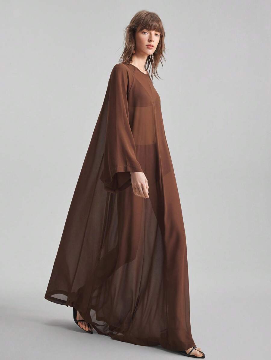 Ontre Women's Casual Loose Transparent Long Dress, Elegant Dress For ...