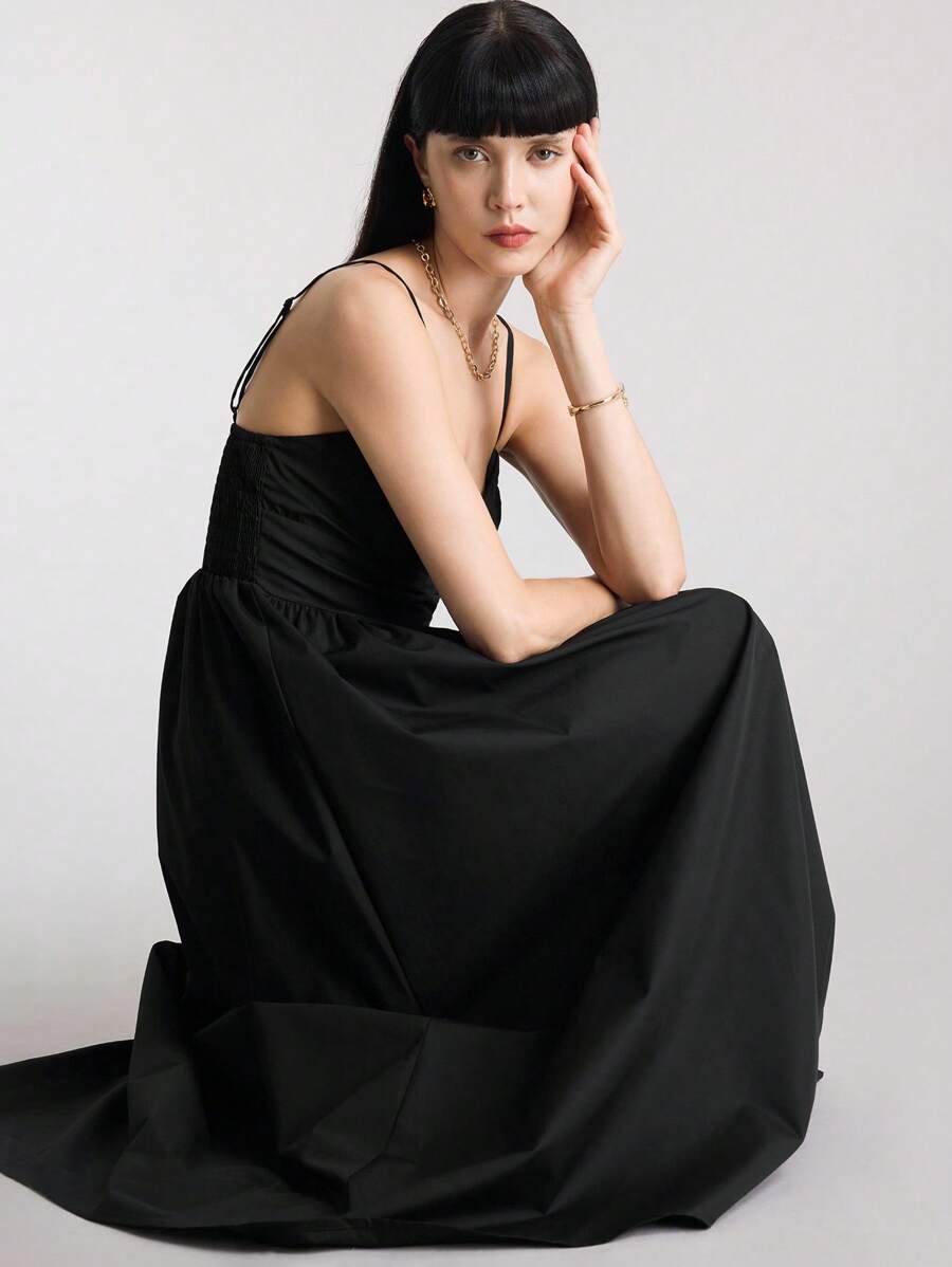 Ontre 2025 New Arrival Summer Vacation Style Women's Midi Black Dress ...