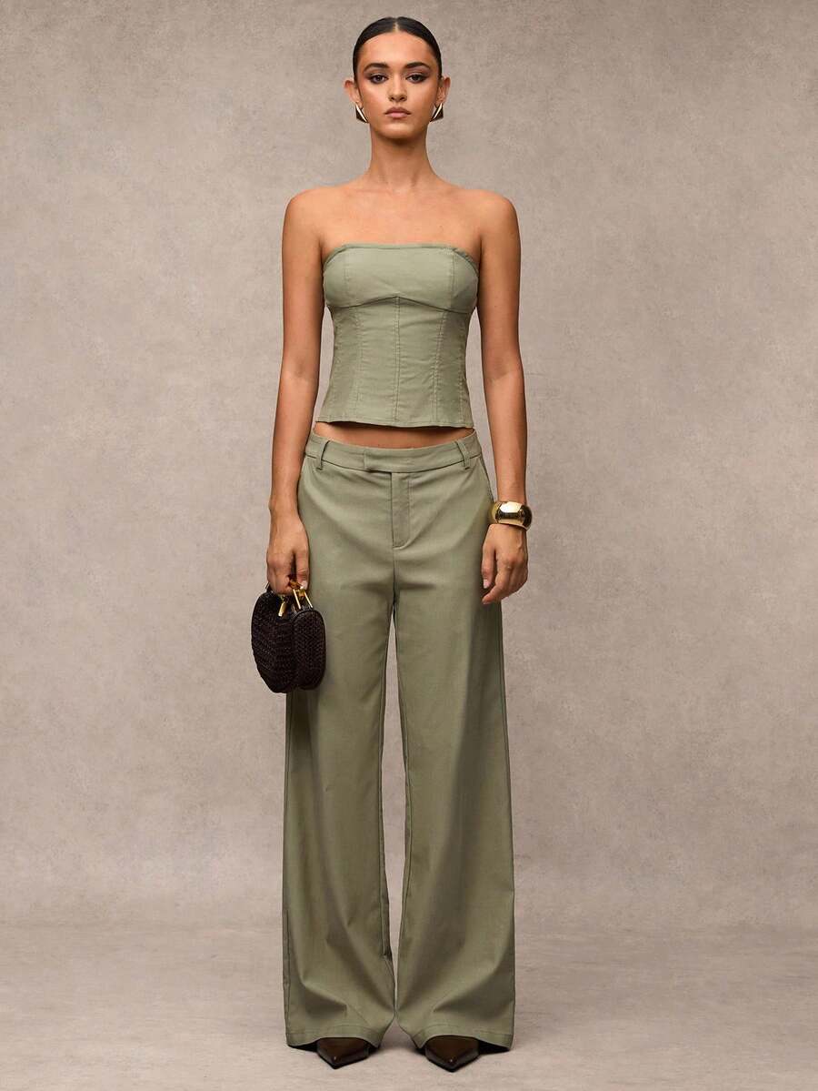 SHEIN BAE Women Solid Color Cropped Bandeau Top for Sale Australia| New ...