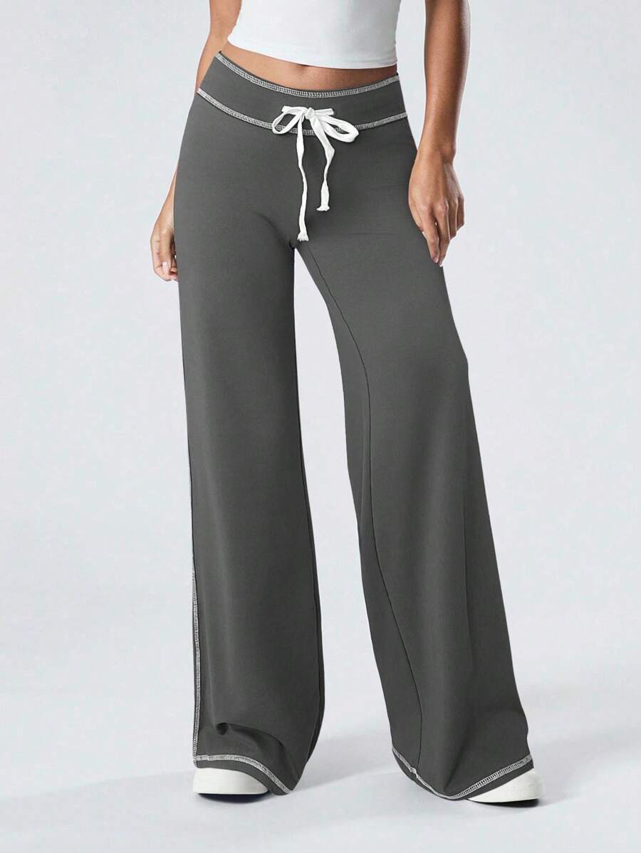 LYSMO Women's Summer Bow Ultra Low Rise Outer Seam Trousers | SHEIN USA