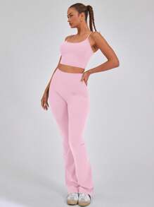 Musera Sport Hochtaillierte formende Schlaghose Sportleggings, für ...