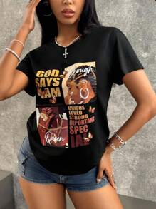 Rovax Women's Black Short Sleeve T-Shirt Summer Streetwear City Break ...