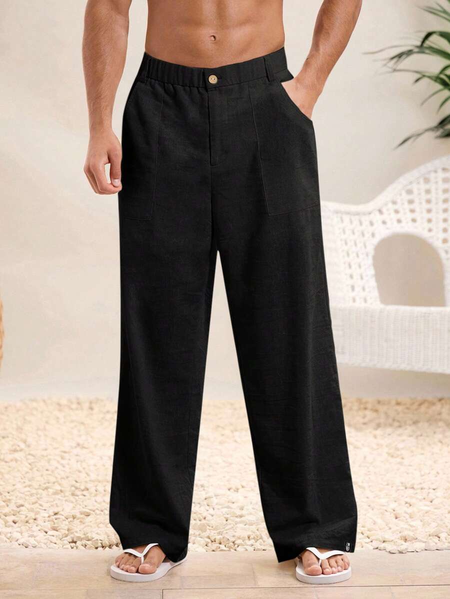 Manfinity VCAY Men's Lightweight Breathable Casual Linen Beach Baggy ...