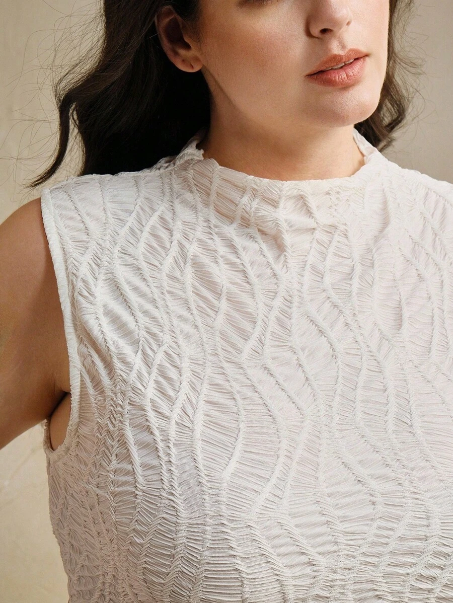 Anewsta Plus Size Women's Fashionable Solid Color Textured Fabric ...