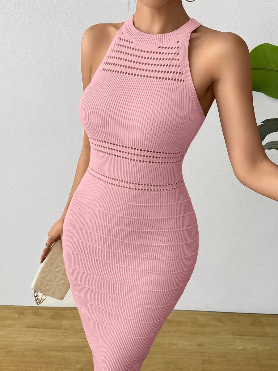 SHEIN Clasi Women Sleeveless Casual Minimalist Textured Perforated ...