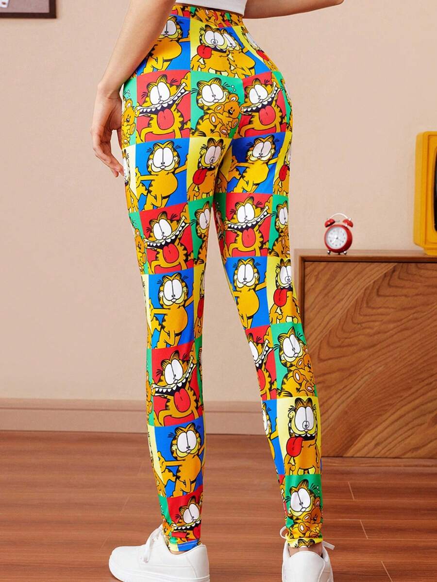 GARFIELD | SHEIN Women's Cartoon Cat Comic Grid Pattern Pattern Cute ...