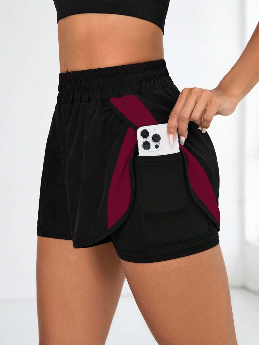 Easithlete Women's Casual Color Block Sports Shorts Sweater Shorts ...