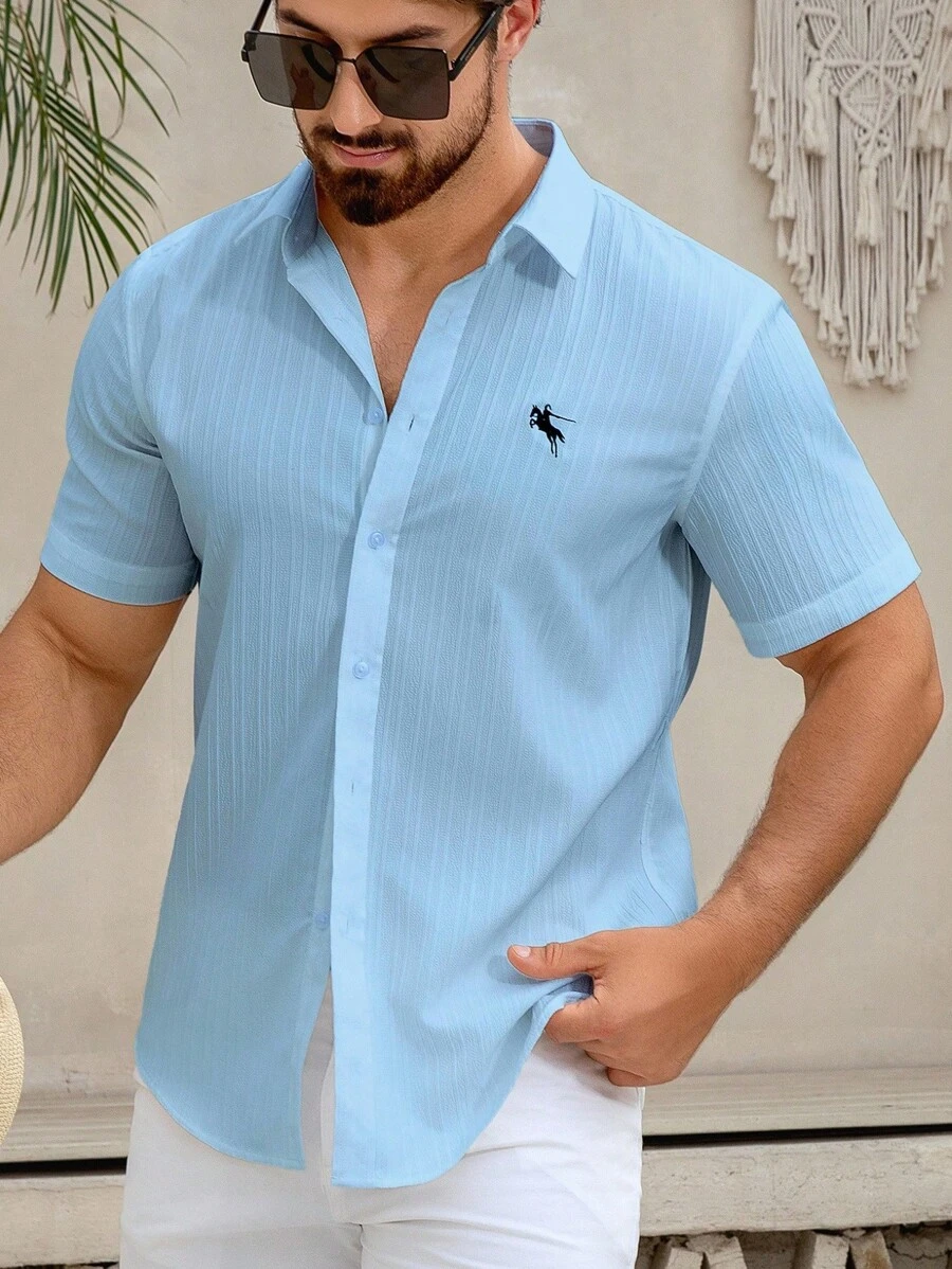 Manfinity Homme White Short Sleeve Business All-Match Shirt, Unique ...