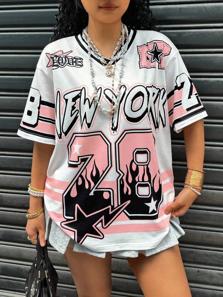 Coolane Kids Tween Girls Summer, Jersey T-Shirt, V-Neck Short Sleeve ...