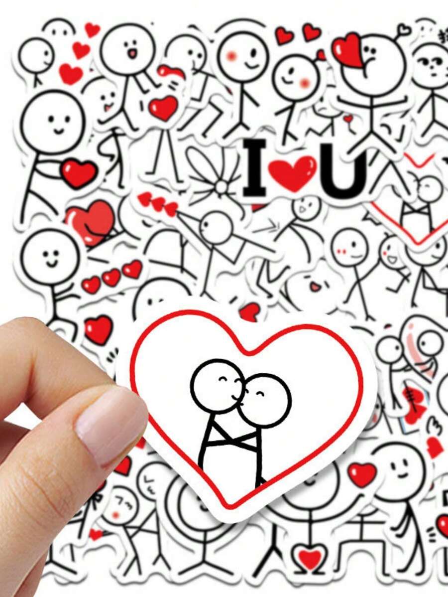 Cartoon Liebes Graffiti Aufkleber wasserfest Vinyl Aufkleber für Laptop ...