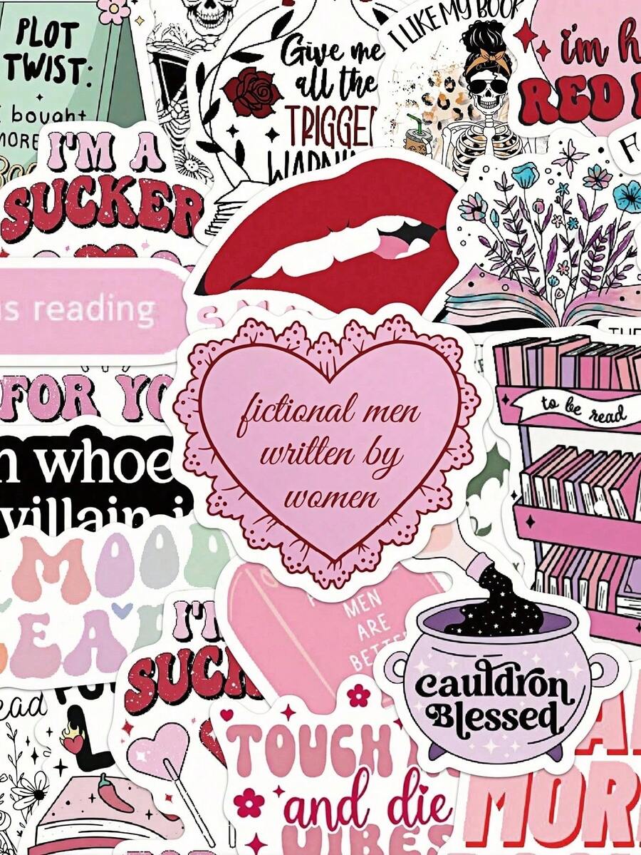 50 Peças Pacote de Adesivos Literários para Leitores Adultos, Mulheres ...