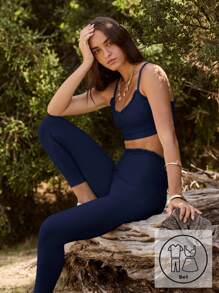 Aralina Freizeit-Outfit mit Volant-Saum ärmelloses Crop Top und ...