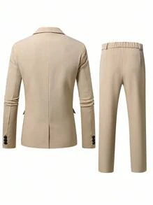 Manfinity Mode Herren Gelber V-Ausschnitt Freizeitanzug Set, Frühling ...