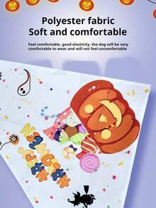 PETSIN 1 Piece Pet Halloween Drooling Towel, Halloween Funny Pumpkin ...