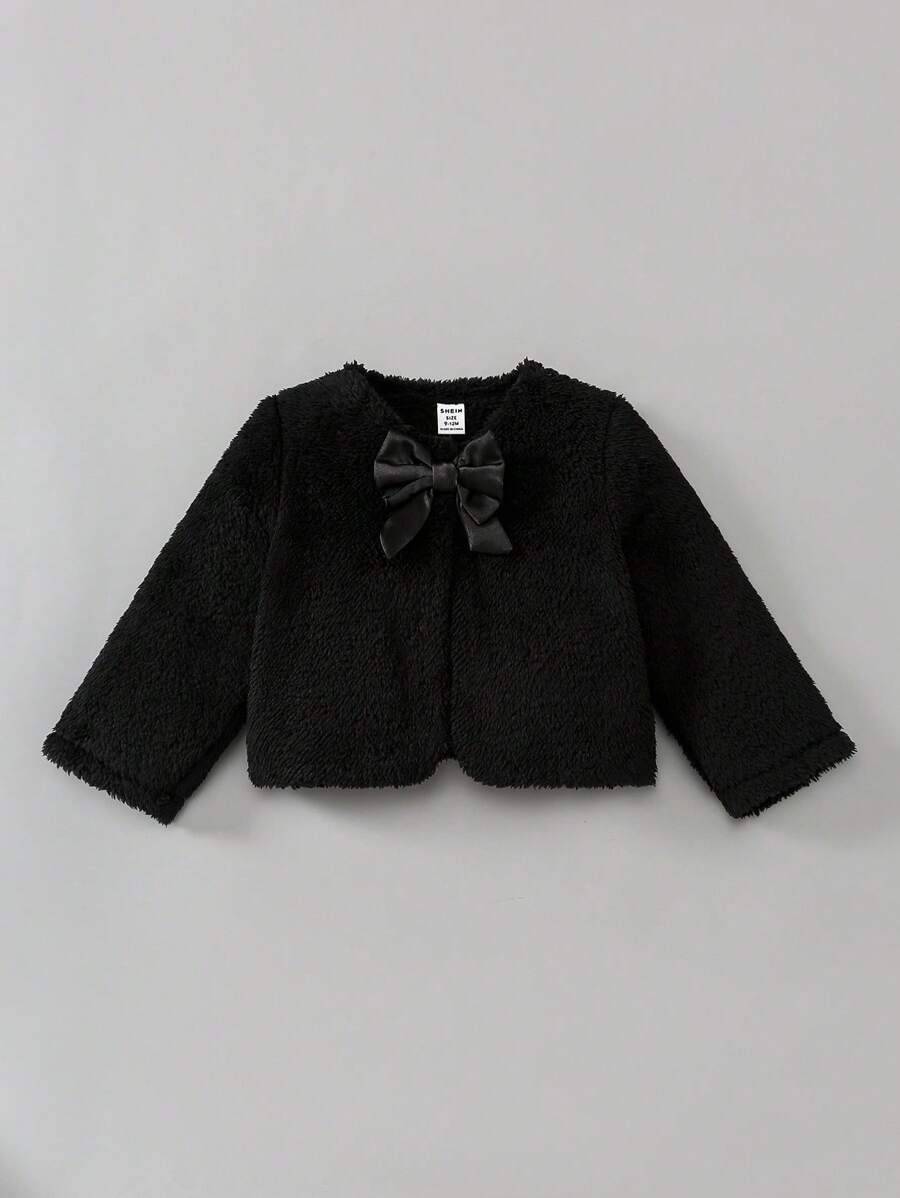 Souflis Souflis Baby Girls' Warm Fleece Cardigan With Bow, Elegant And ...
