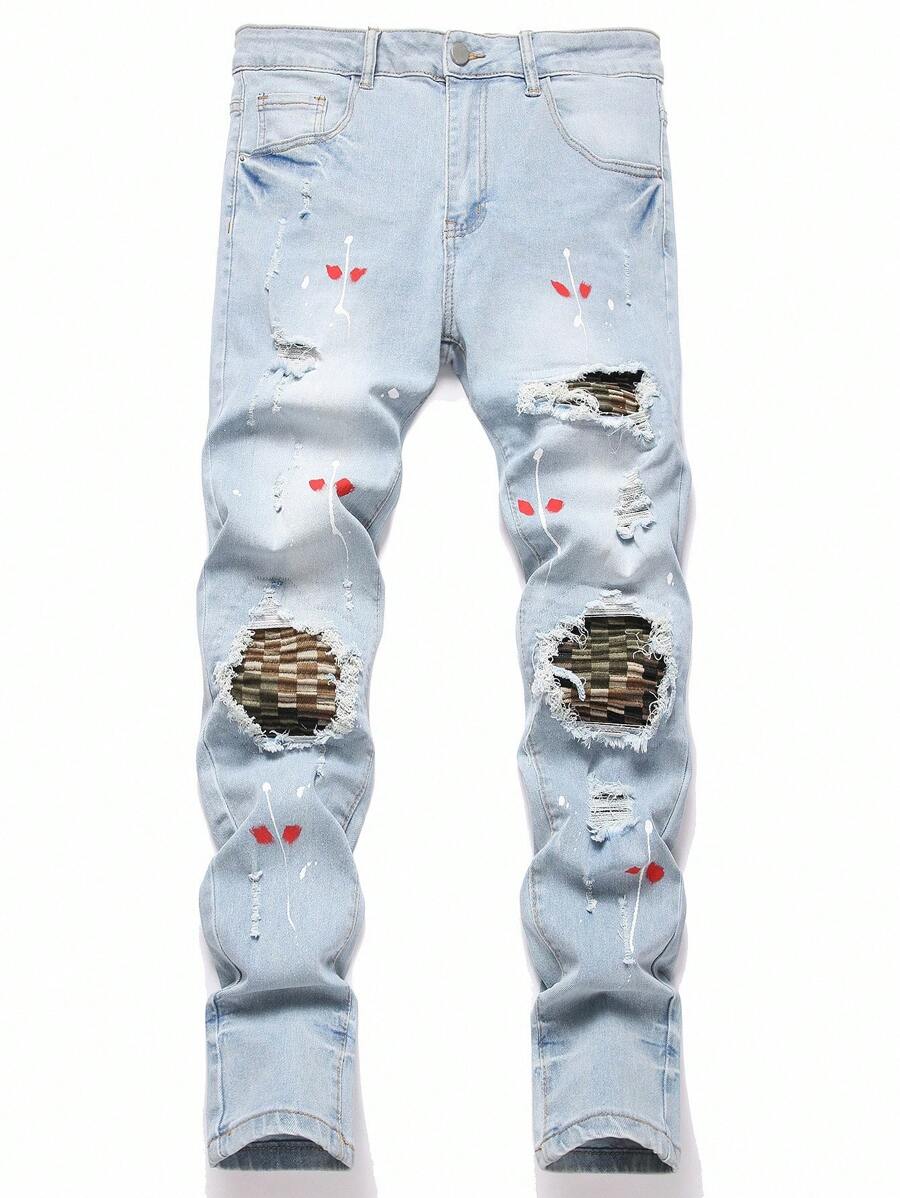 Manfinity LEGND Jeans casuales lavados y desgastados de corte slim ...