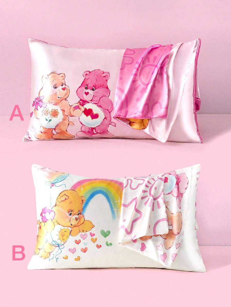 SHEIN X Care Bears 2pcs Cute Graphic Pillow Covers Set, Two Colors ...