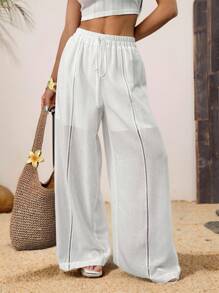 Breezaya Women's Bamboo Knit Linen-Like Patchwork Hollow Floral Lace ...