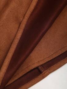 Sweetra Vintage italienischer Stil geraffter Maillard-Farbener Minirock ...