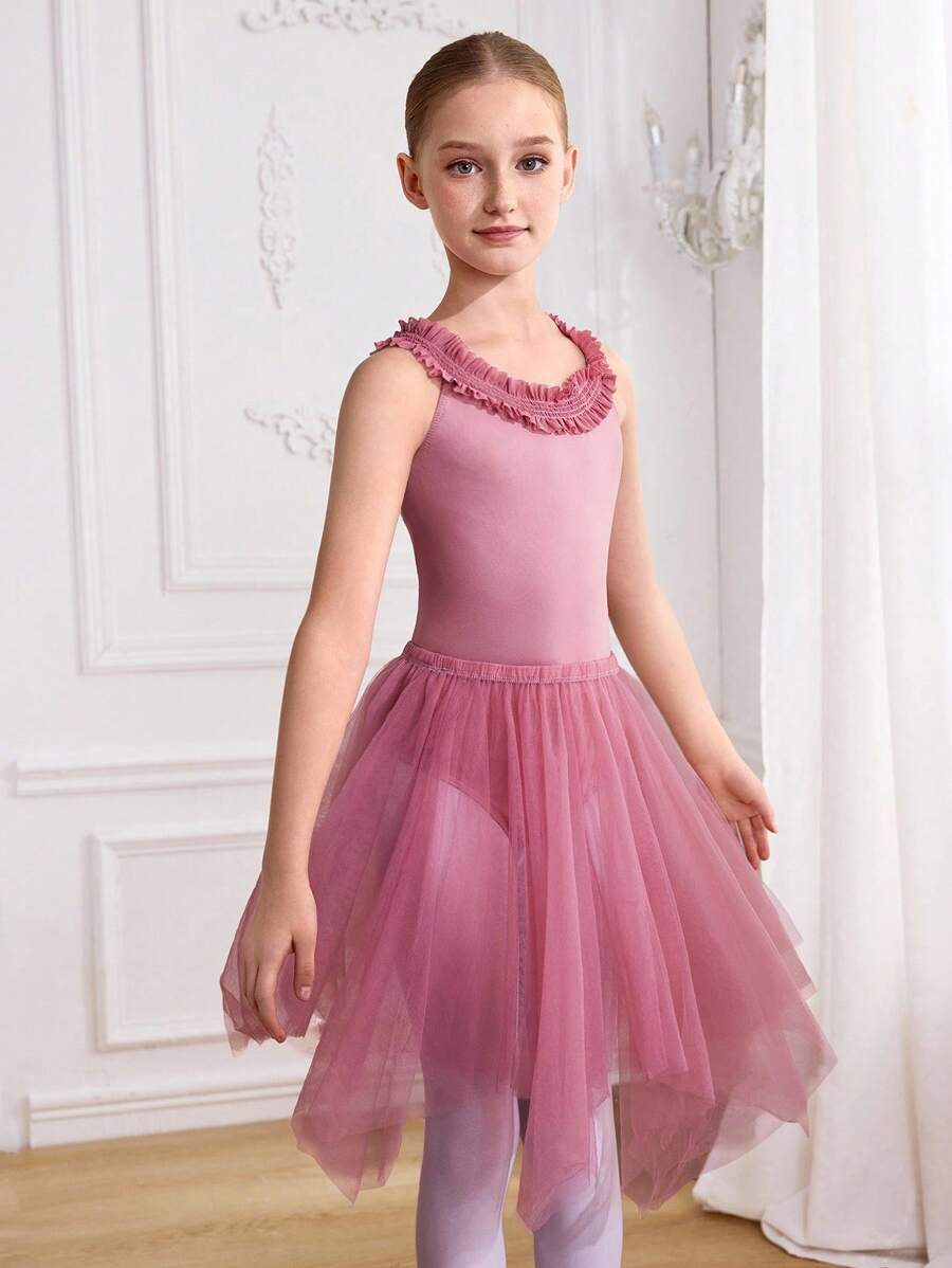 Tween Girls 2pcs Ballet Leotard And Tutu Skirt Set, Lace Criss-Cross ...