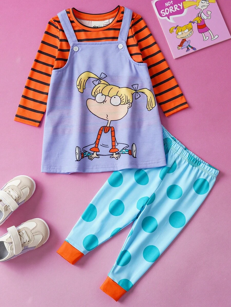 Nick 90s | SHEIN Set de 3 piezas para niña bebé: Camiseta con estampado ...
