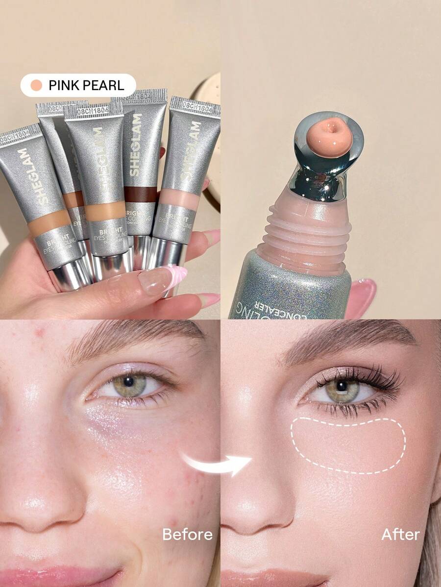 SHEGLAM Bright Eyes Cooling Concealer-Pink Pearl Cooling Metal ...
