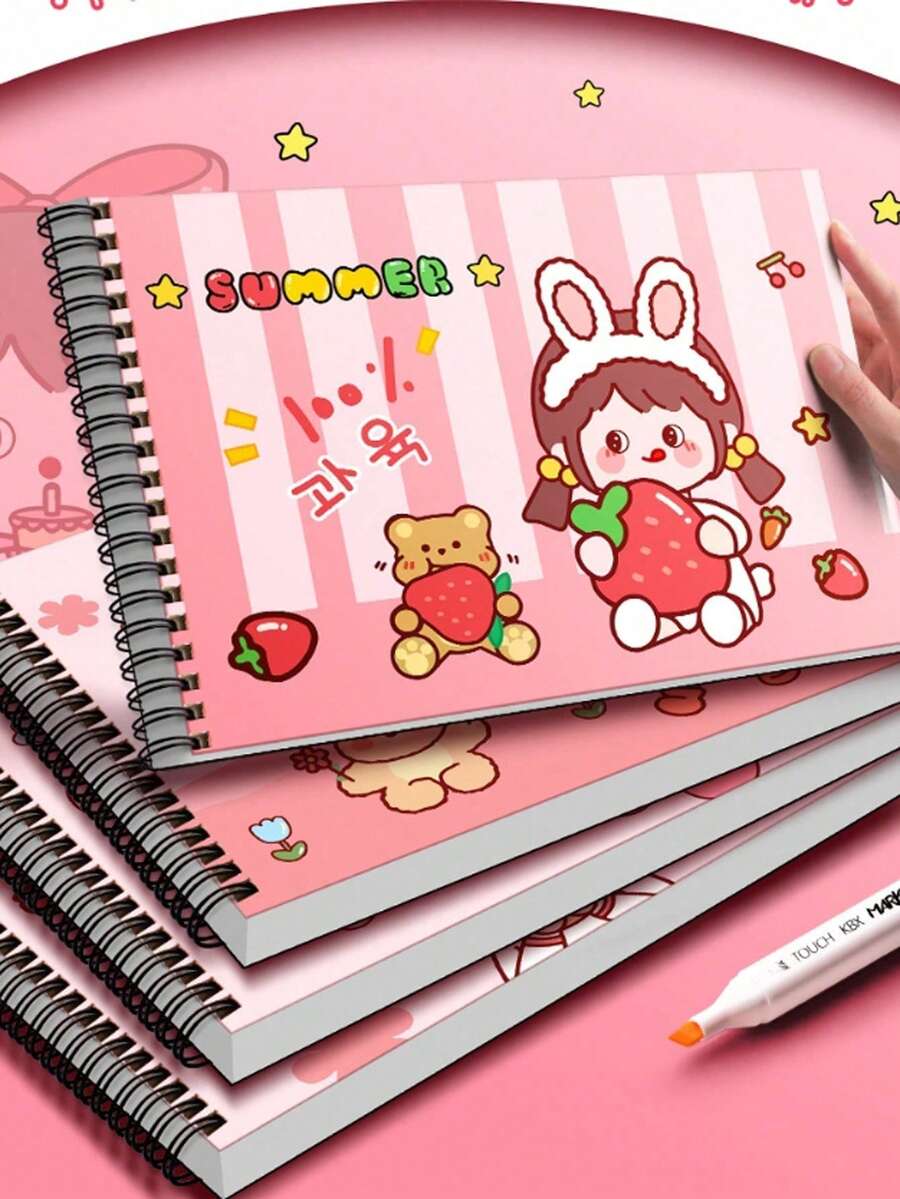 SHEIN 1/2/4pcs (Random Pattern Delivery) Coil Loose-Leaf Sketchbook A4 ...