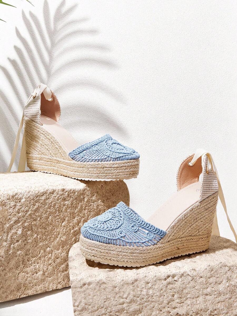 Styleloop Damen Keil- & Plateau-Schuhe mit Flechtoptik, Boho-Stil ...