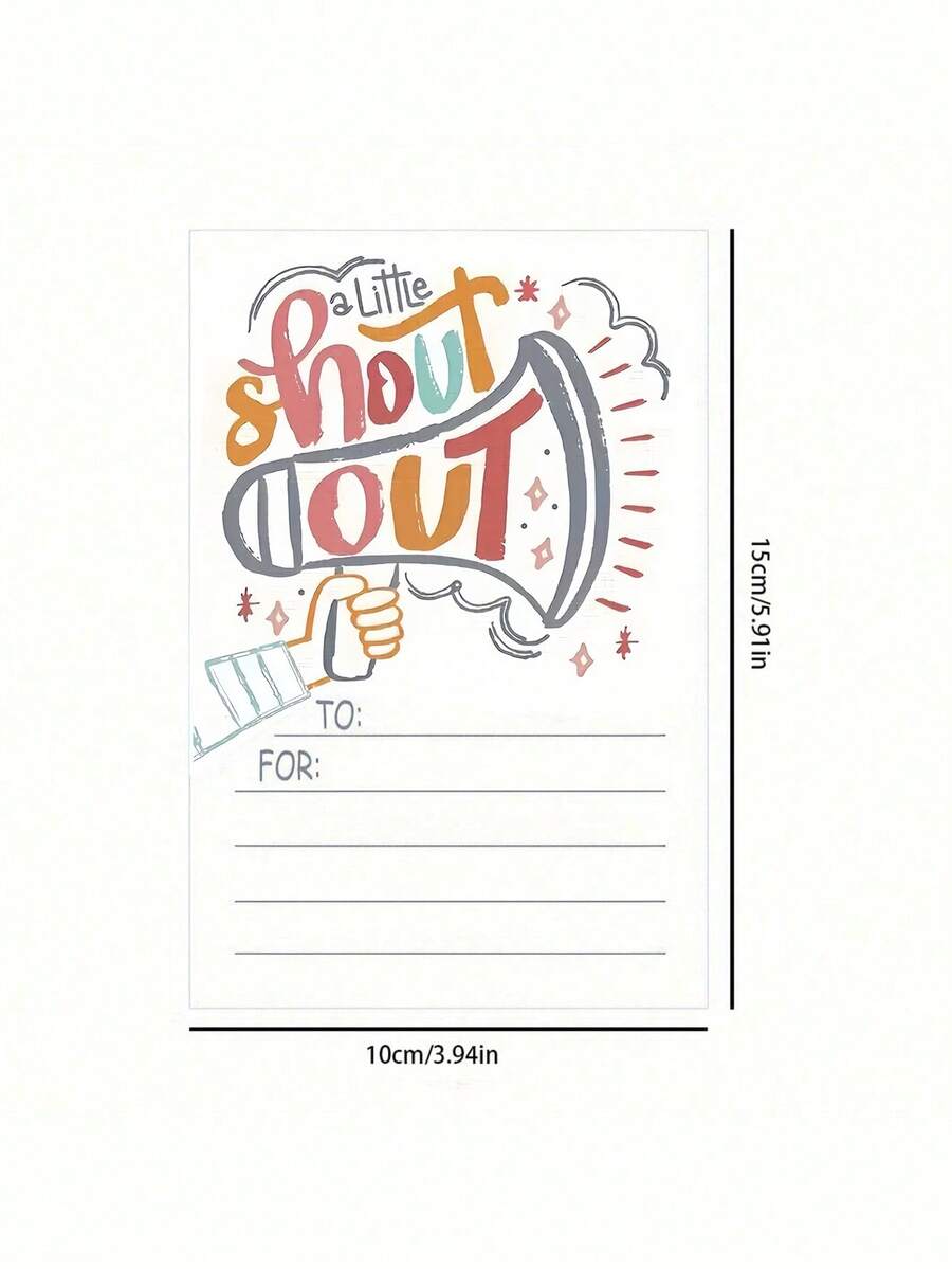 SHEIN 20Pcs Shout-Out Cards - Employee Recognition Cards - Fun Praise ...