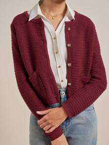 Airaco Cardigan casual da donna a maniche lunghe con bottoni frontali e ...