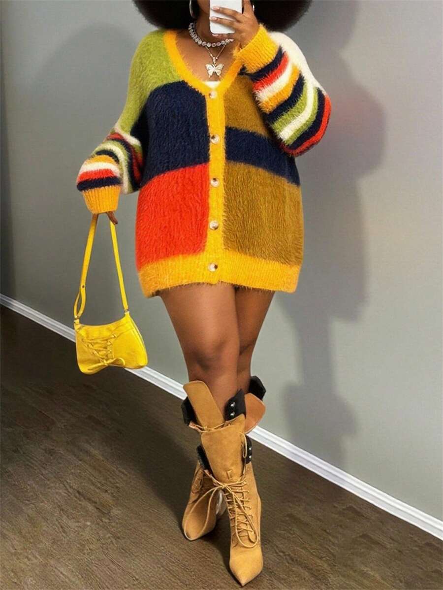 Slaydiva Neuer Cardigan aus dicker, weicher und bequemer amerikanischer ...