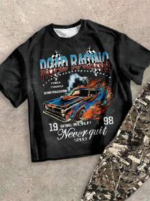 SHEIN Tween Boy 2-Piece Set: Casual Y2K Style Graffiti Portrait & Star ...