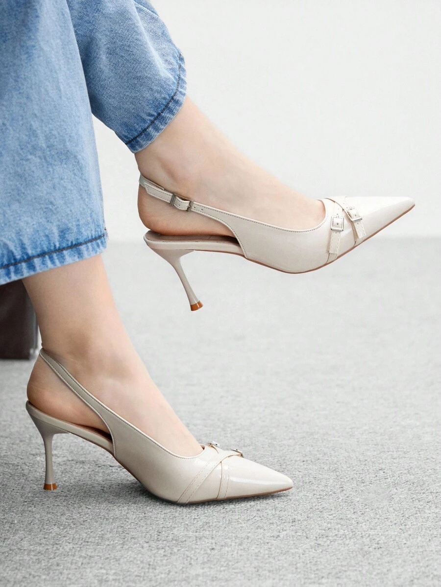 CUCCOO BIZCHIC Women's Pointed Toe Criss-Cross Strap Stiletto High Heel ...