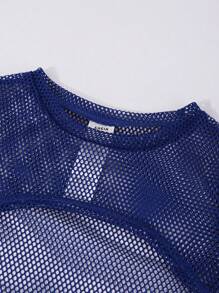 SHEIN ChillGRL Tween Girls 3 Pieces Set: Loose Mesh Crop Top, Allover ...