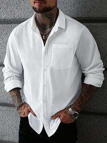 Manfinity Homme Herren Lässig Business Pendler einfarbige Langarm Knopf ...