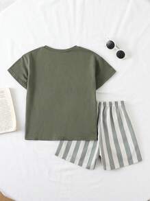 Playful Pals 2pcs/Set Toddler Boys' Casual Comfortable Graphic Print ...