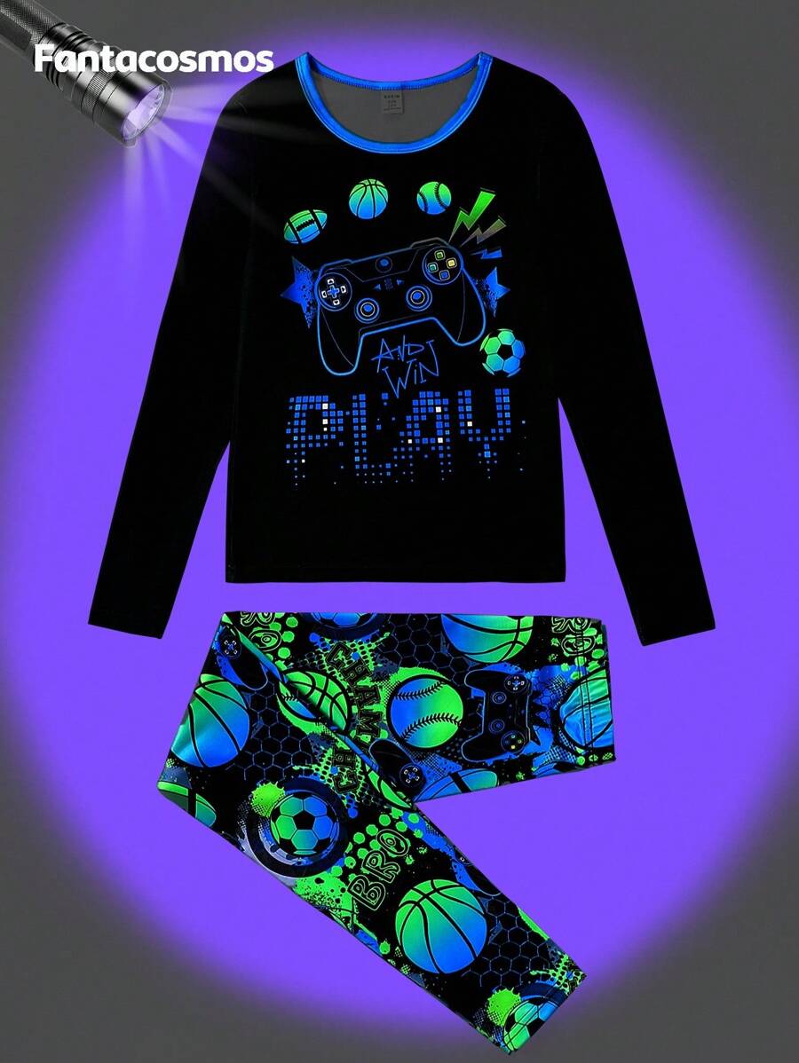 2 peças Conjunto de Adolescente Menino, Calça com Estampa Minimalista ...