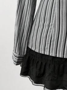 Sunspun Plus Size Women Vintage Elegant Striped Waist Shirt Halloween ...