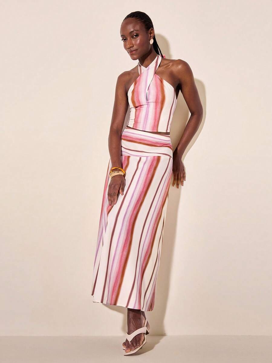 CAJUNI Gonna a righe sfumate casual da donna per vacanze | SHEIN ITALIA