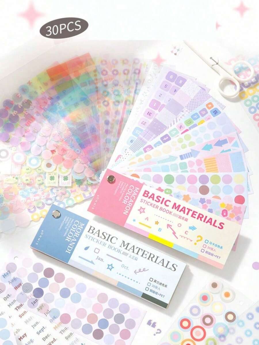 SHEIN Color Card Basic Stickers Book, Minimalist High-Aesthetic Planner ...