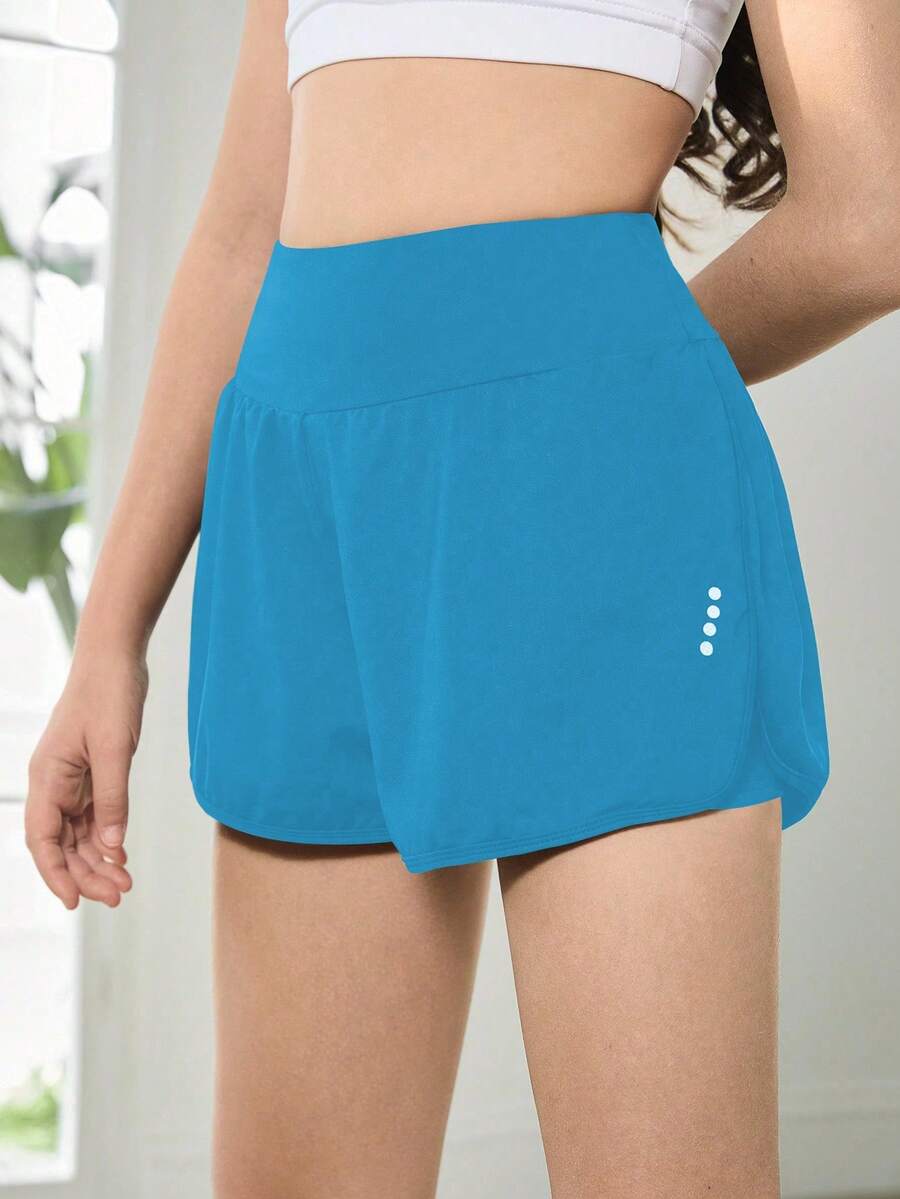 SHEIN Pantaloncini neri casual 2 in 1 antiriflesso per ragazze pre ...