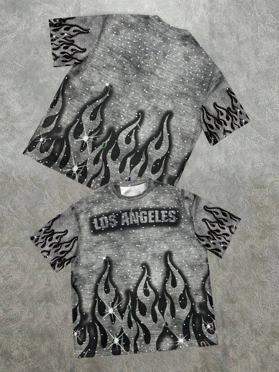 SHEIN Bolty Tween Boy Casual Minimalist Graffiti Handwritten English ...