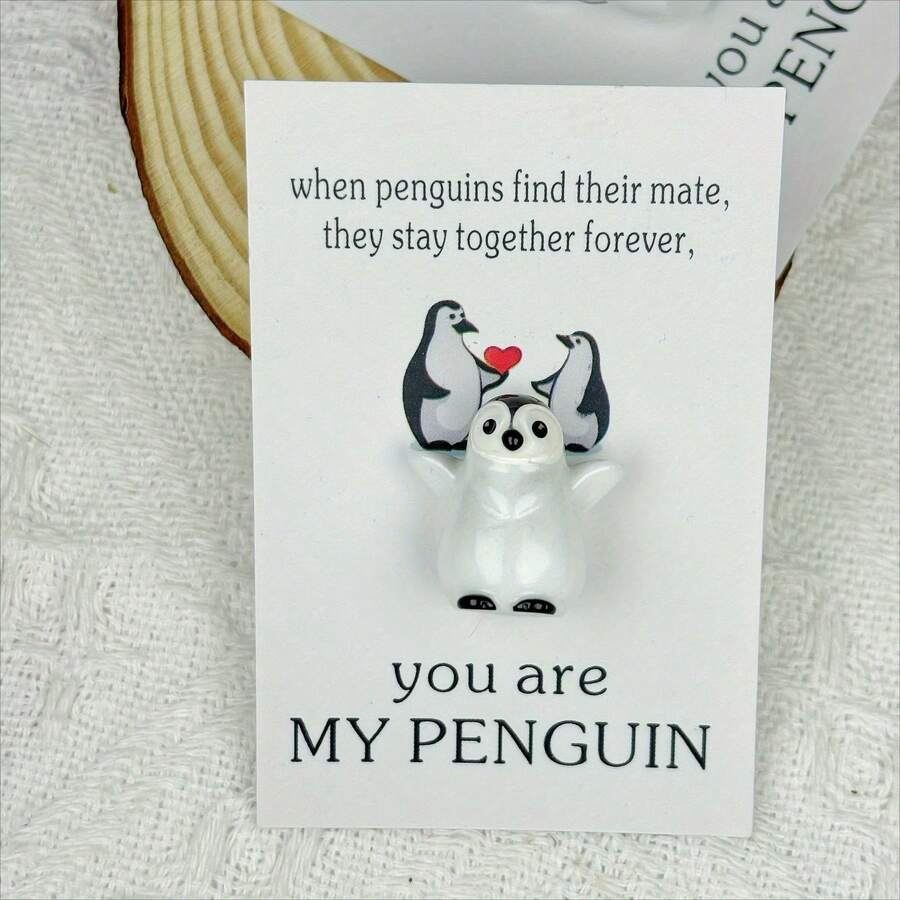 1/2 Stück "Du bist mein Pinguin" Taschenumarmer Andenken mit ...