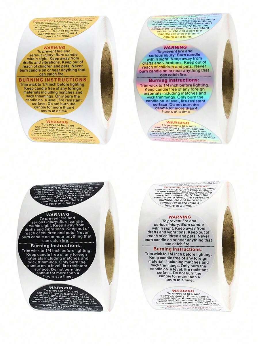 500pcs Candle Warning Labels,1.5inch Round Candle Labels Sticker For ...